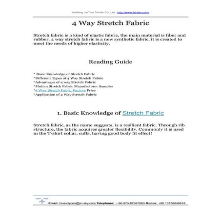 4 way stretch fabric | PDF