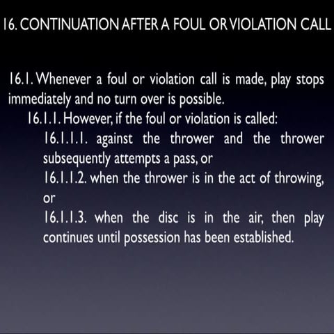 WFDF rules 16- 20 of ultimate 2009 | PPT