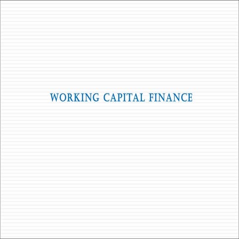 4 working capital finance | PPT