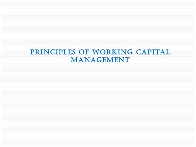 Working capital management ppt | PPTX