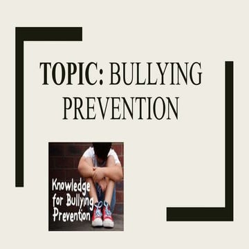 Slides bullying prevention | PPTX | Education