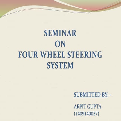 fourwheelsteering | PPTX | Performance Cars | Auto Type