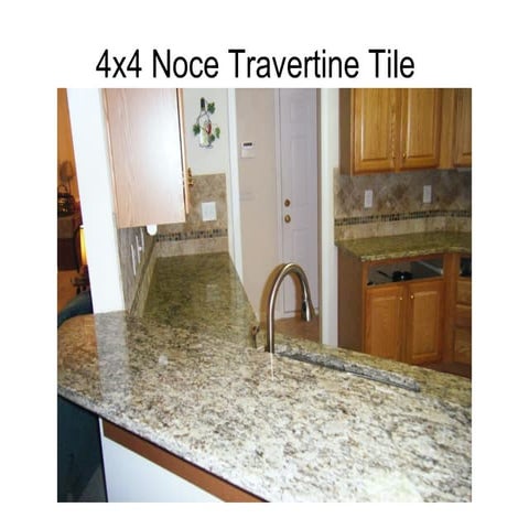 4x4 noce travertine tile Backsplash designs for kitchens | PPT