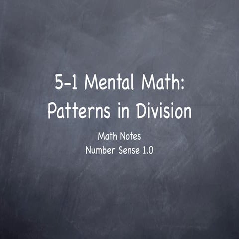 5-1 Mental Math: Patterns in Multiplication | KEY