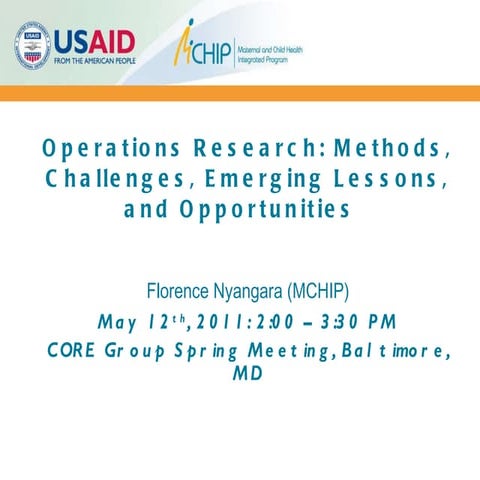 Operations Research: Methods, Challenges, Emerging Lessons, and ...