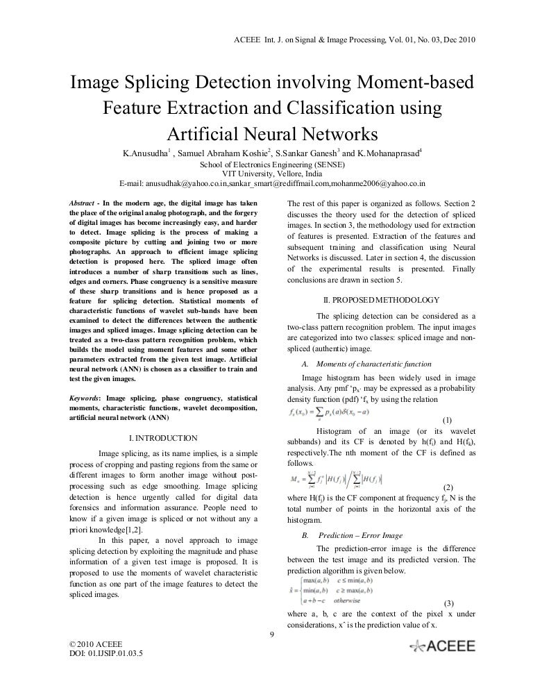 Image Splicing Detection involving Moment-based Feature Extraction an…