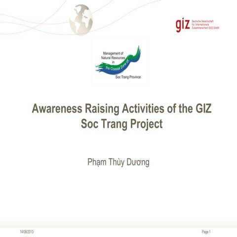 5. Awareness raising activities of the GIZ Soc Trang project | PPT