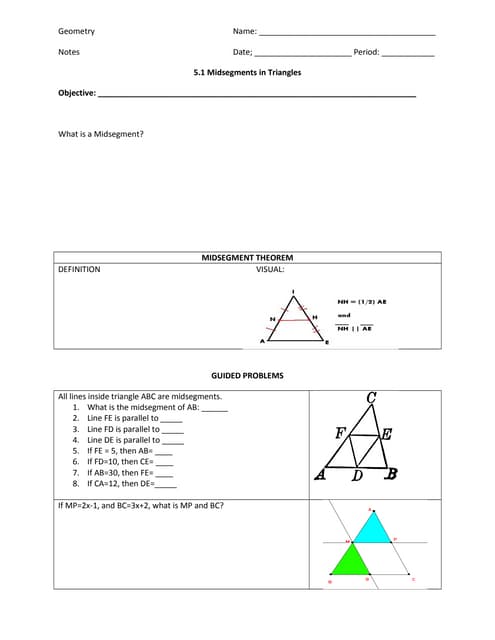 Midsegment Of A Triangle Definition