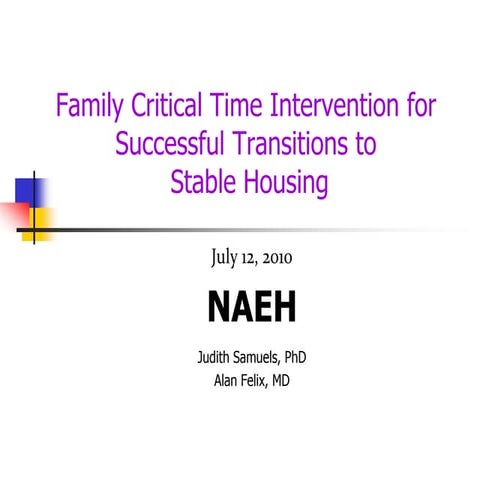 5.13 Critical Time Intervention in Action: Serving Homeless Families ...