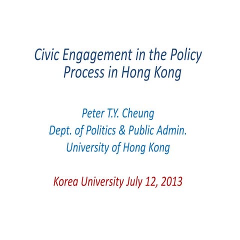 Civic Engage in the policy process in Hong Kong | PDF | Civic affairs ...