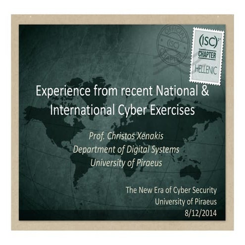 5. Experience from recent national & international cyber exercises | PDF