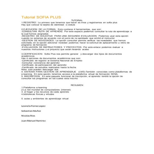 Consultar oferta educativa portal sofia plus - sena | PDF