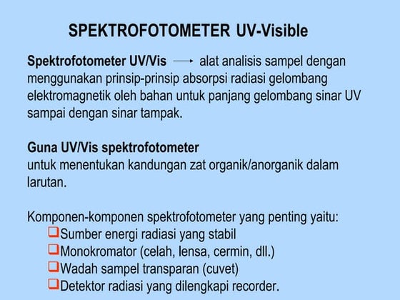 Spektrometri uv vis | PPT
