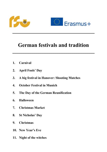 Festivals in Germany.pptx | Europe Travel | Travel Locations