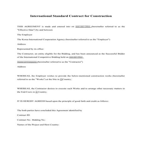 5. international standard contract for construction | PDF
