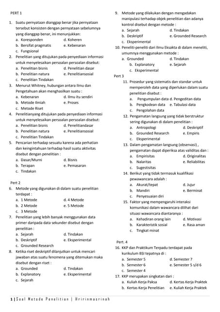 Soal UTS PMPSI BSI | PDF