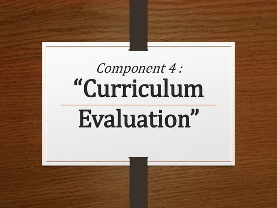 Cipp model for curriculum evaluation | PDF