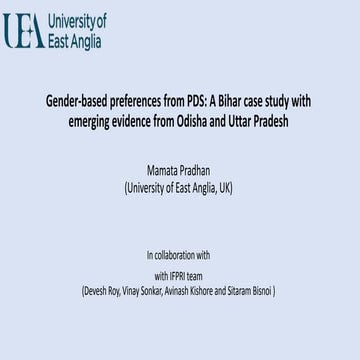 IFPRI-Gender-based preference from PDS-Mamata Pradhan | PPTX