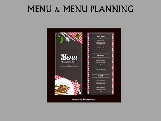 Types of menu | PPTX | Bars & Restaurants | Attractions