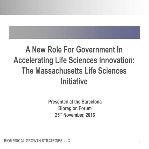 "A new role for government in accelerating life science innovation: The ...