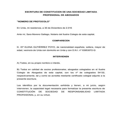 5. escritura de constitucion | PDF