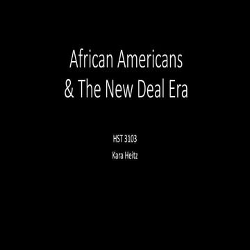 African Americans in the New Deal Era | PPTX