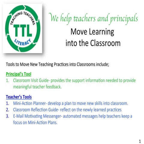 5. move learning into classrooms | PPT