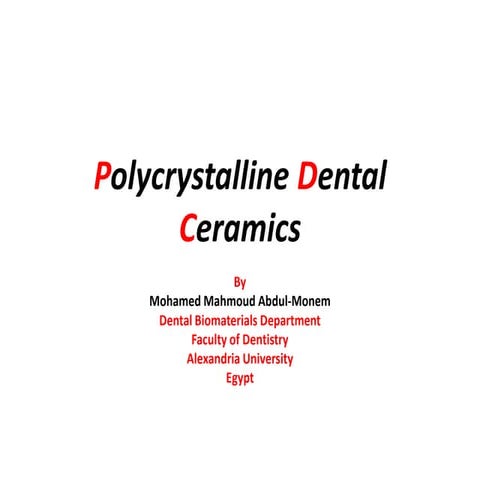 polycrystalline dental ceramics | PPTX