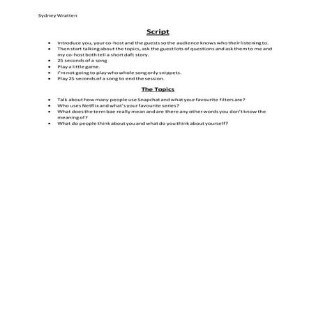 5. script | DOCX | Talk Show | Genres