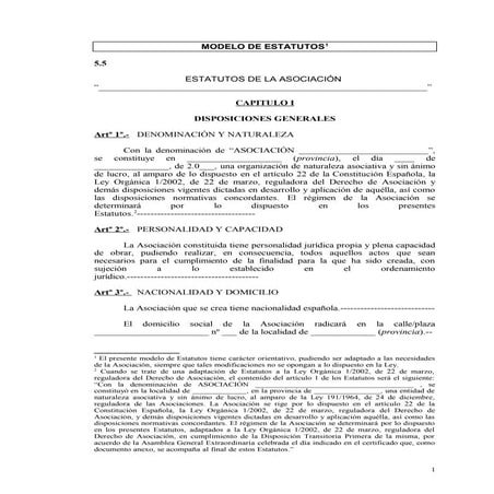Modelo estatutos esal | PDF