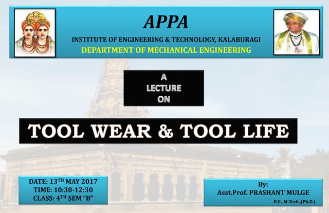 Tool Wear and Tool Life | PPTX