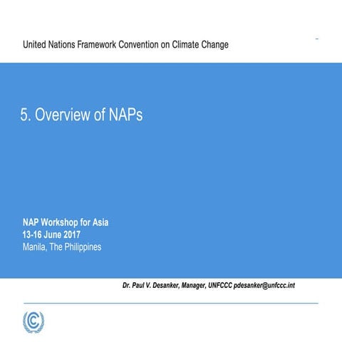 The sample NAP process based on the UNFCCC NAP technical guidelines | PDF