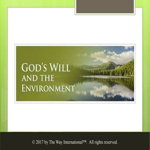 God’s Will and the Environment | PPTX | Christianity | Religion ...