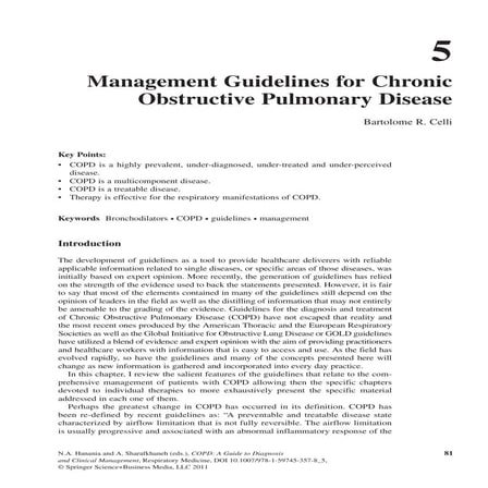 MANAGEMENT GUIDELINES FOR CHRONIC OBTRUCTIVE PULMONARY DISEASE | PDF