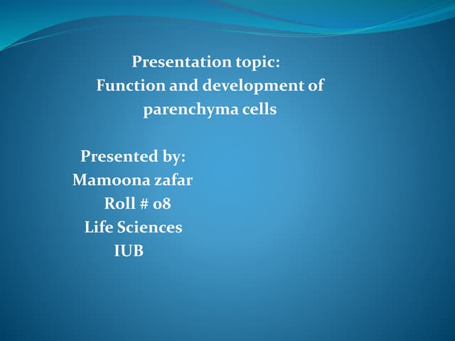 Structure, Development & Function of Periderm | PPTX