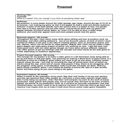 Video game-/proposal | PDF