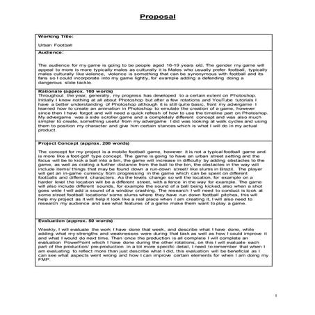 Video Game Proposal | DOCX