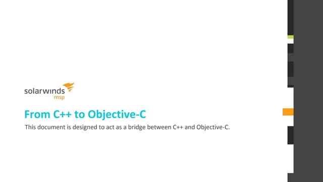 From C++ to Objective-C | PPT From C++ to Objective-C | PPT