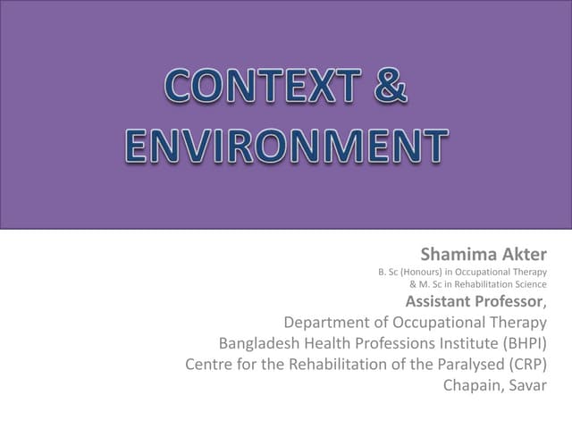 Occupational Therapy Practice Framework- American Occupational Therapy ...