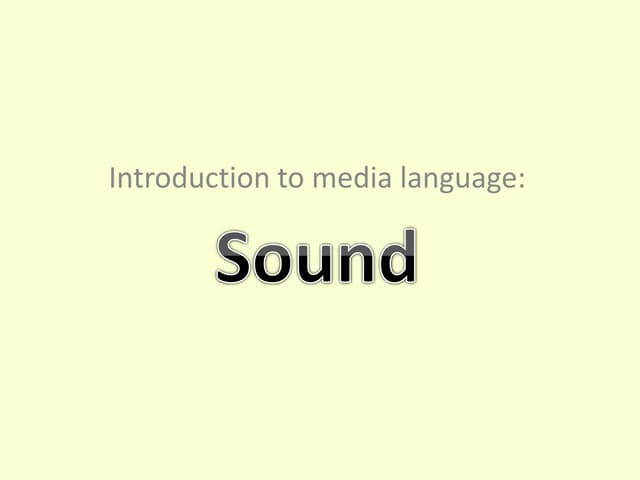 GCSE Film Studies - Sound | PPTX