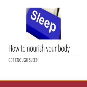 Get enough sleep to improve your physical health | PPT
