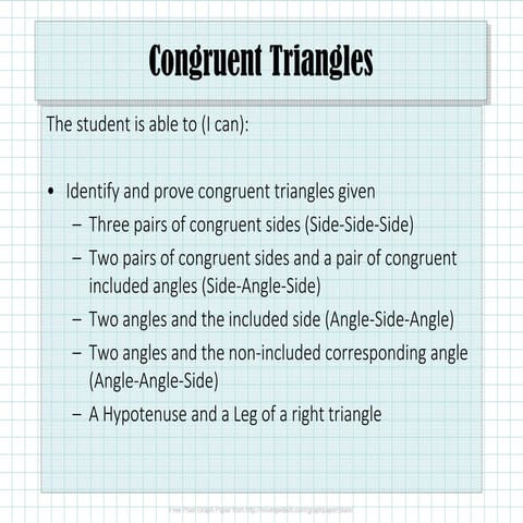 5.2 Congruent Triangle Theorems | PDF