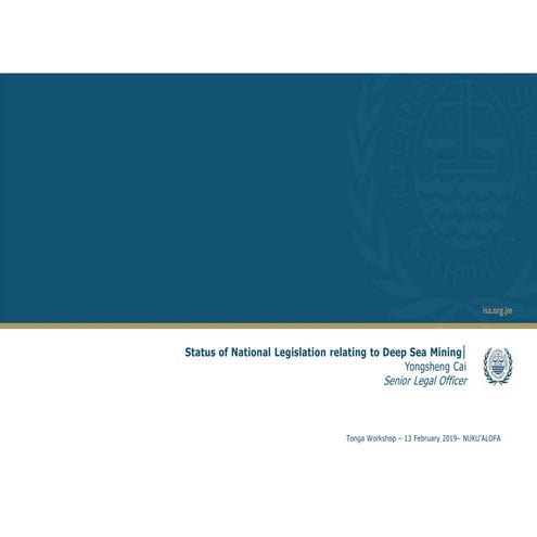 5. y. cai status of national legislation | PPT
