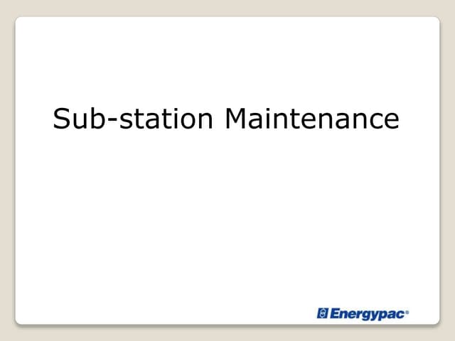 Installation Operation & Maintenance of 33kV & 11kV Switchgear | PPT