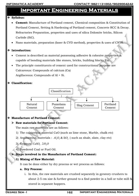 The chemical composition of cement | PDF