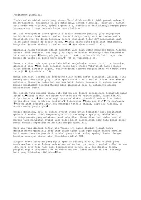 Perkara yang membatalkan puasa | DOCX