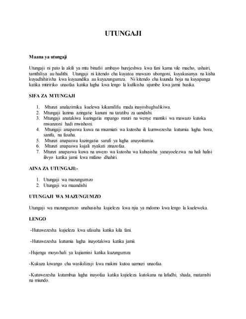 Lahaja za kiswahili kwa ujumla | PDF