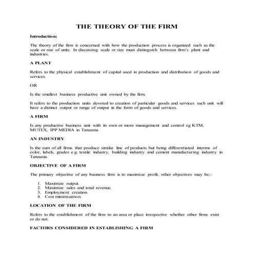 THE THEORY OF THE FIRM | DOCX