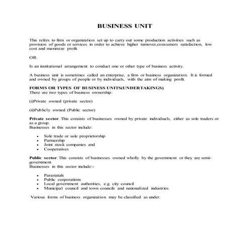 BUSINESS UNIT | DOCX