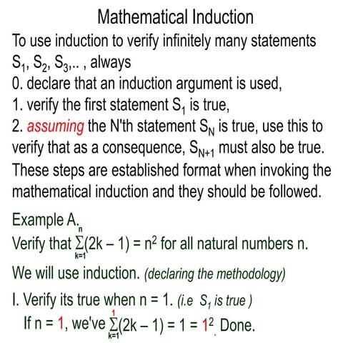 Mathematical Induction Theory Of Mathematical Induction